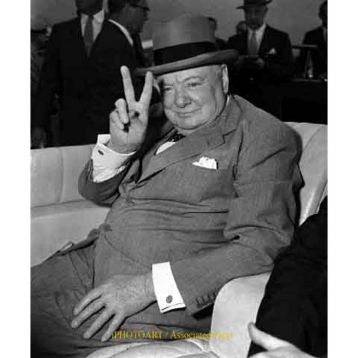 Churchill Flashing V-sign - Jean Stephen Galleries - Fine Art